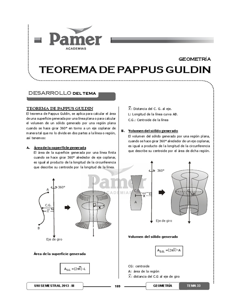 Teorema de Pappus Guldin: Ejercicios | PDF | Longitud | Triángulo