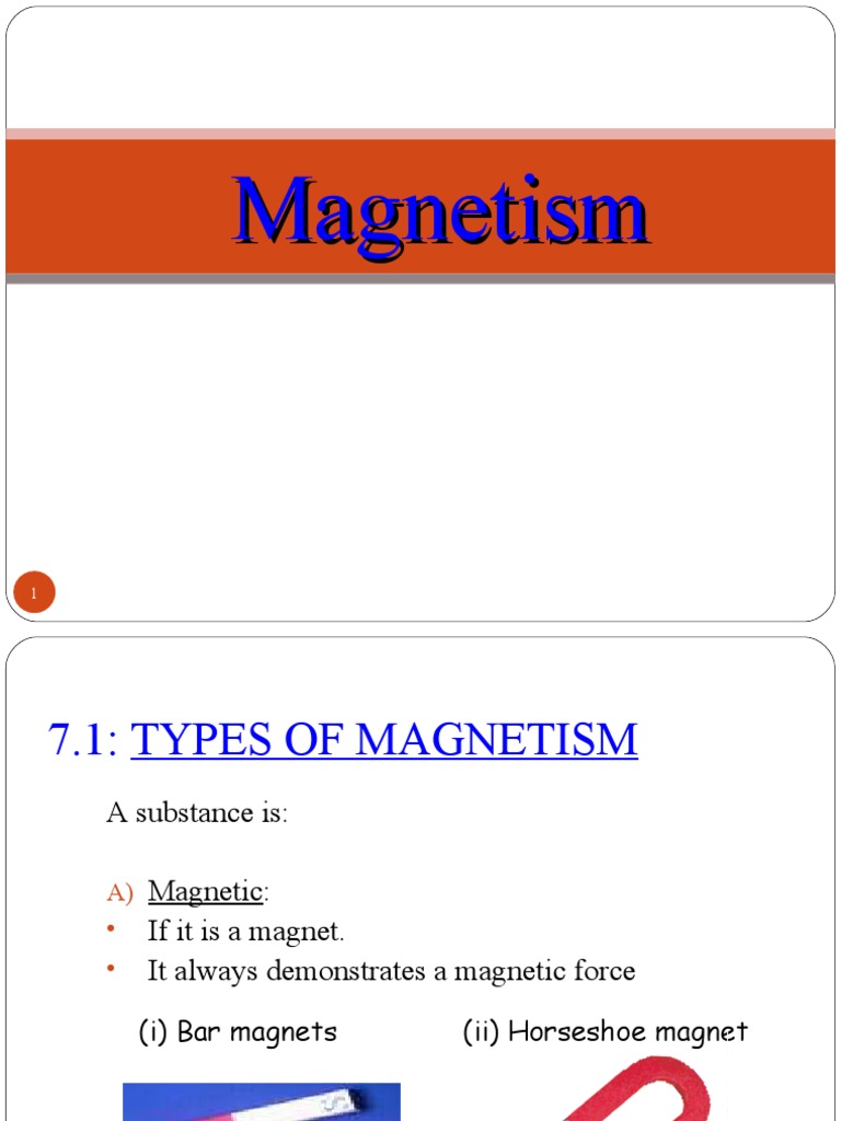 Magnetism Notes | PDF | Magnetism | Magnet