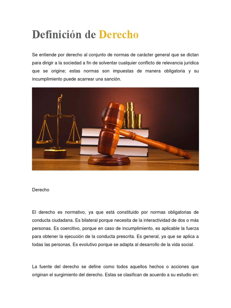 Definicion De Derecho