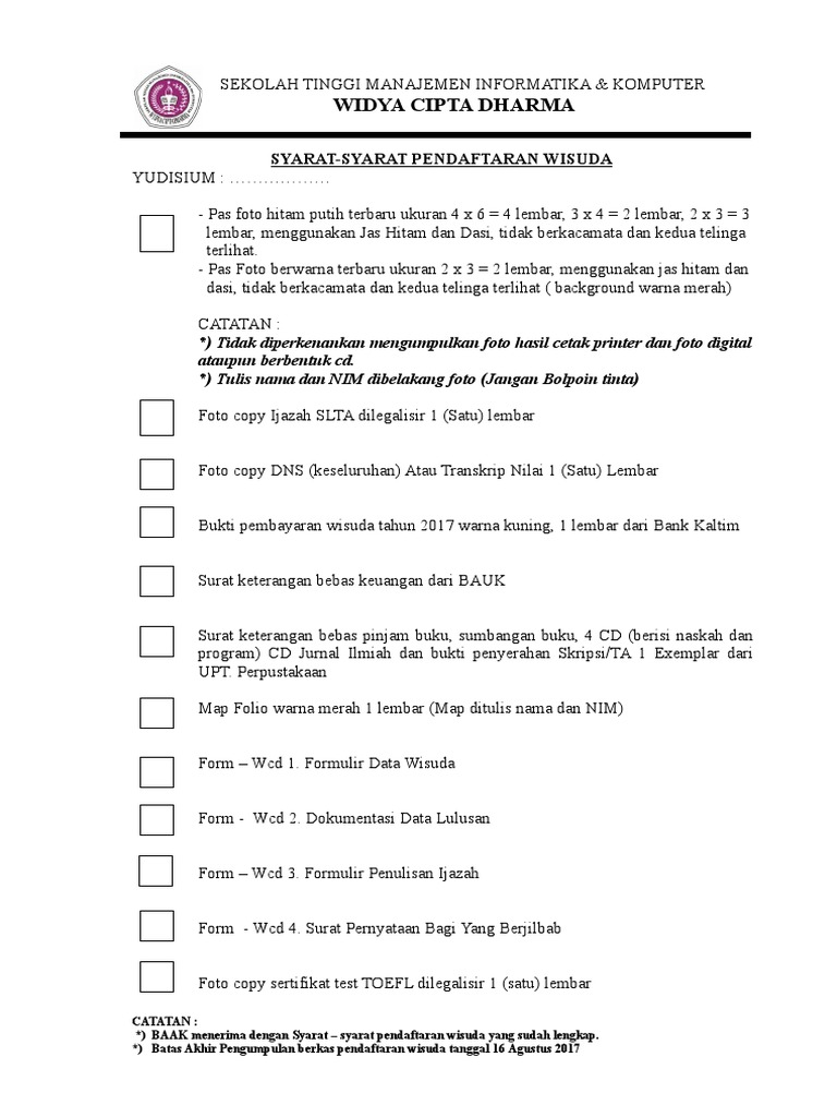 Persyaratan Yudisium Pdf