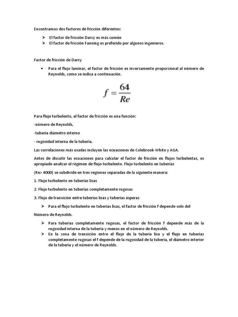 Factor de Friccion | PDF | Ingeniería mecánica | Mecanica clasica
