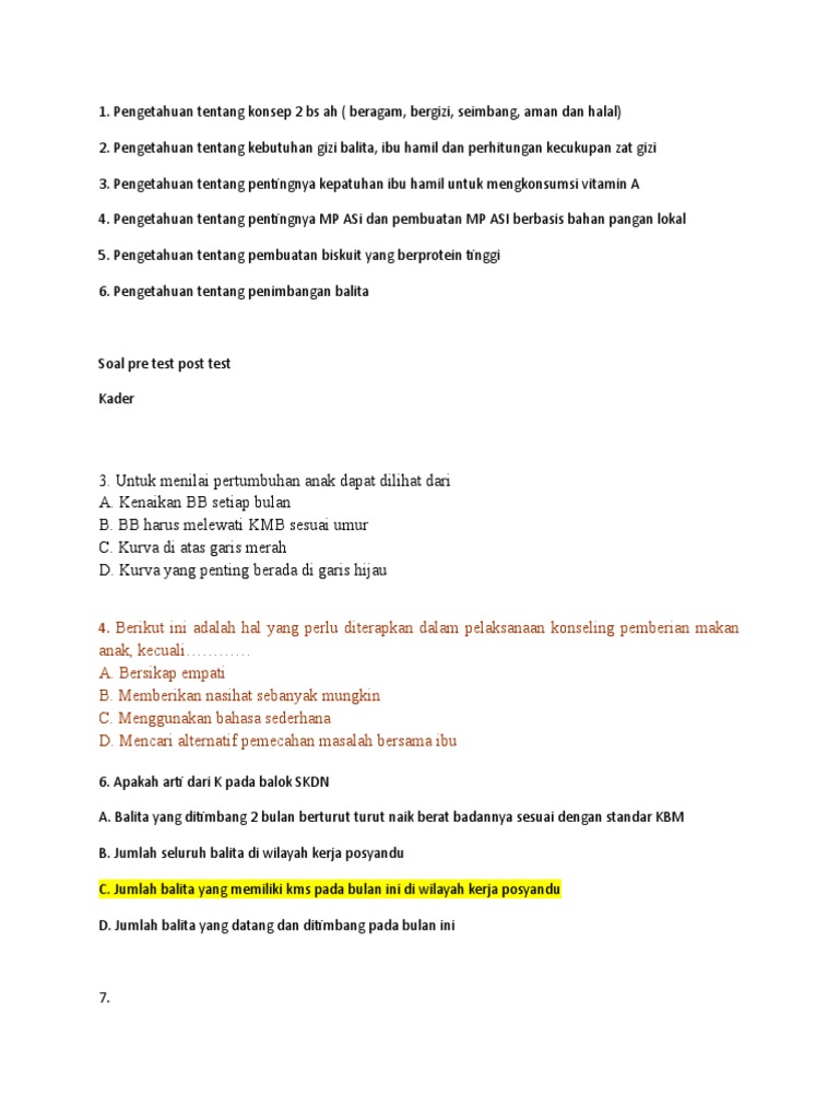 Soal Pre Dan Post Test | PDF