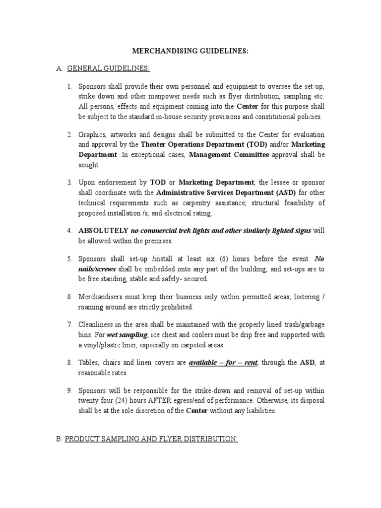 Merchandising Guidelines | PDF | Nature | Business