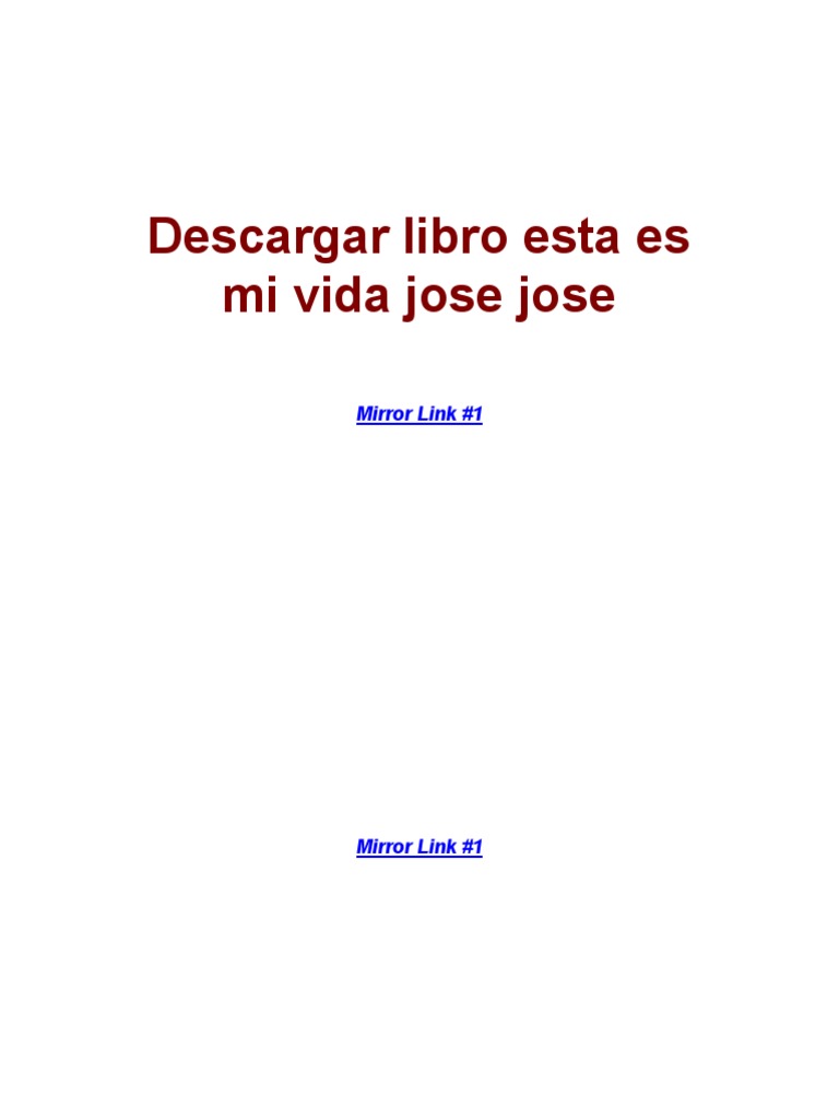 Descargar Libro Esta Es Mi Vida Jose Jose PDF | PDF | Software ...