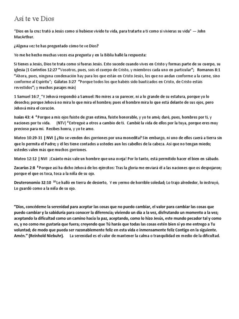 Cómo Dios te ve según la Biblia | PDF | Cristo (título) | Jesús