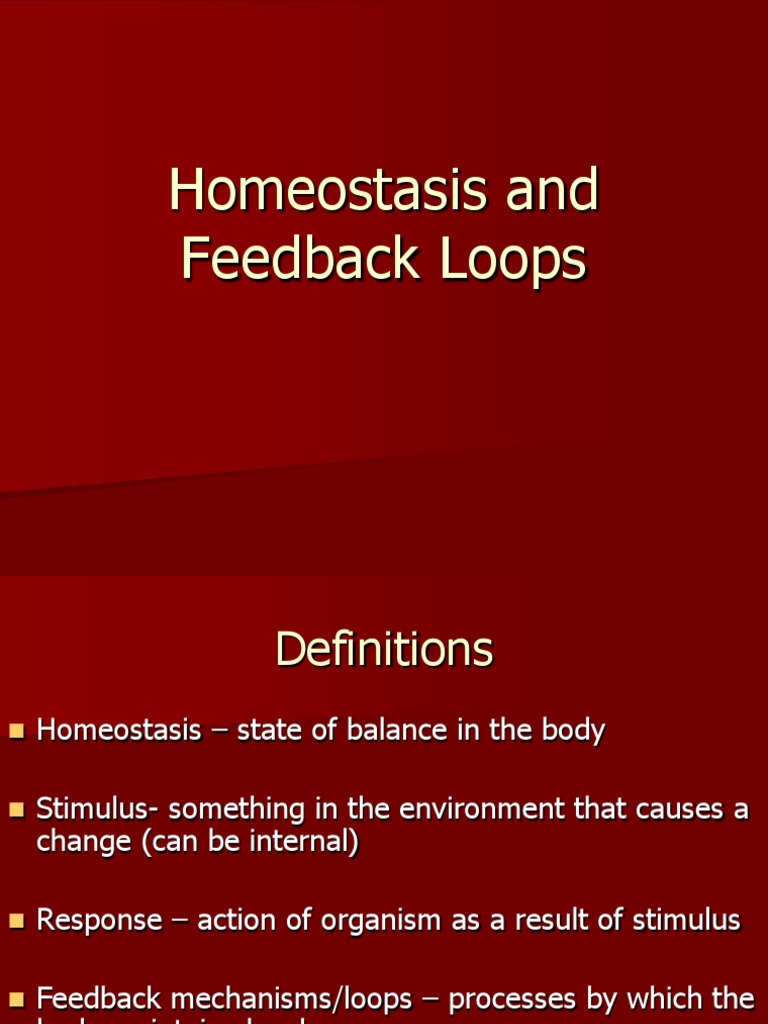 Homeostasis and Feedback Loops Ajar | PDF | Homeostasis | Stimulus ...