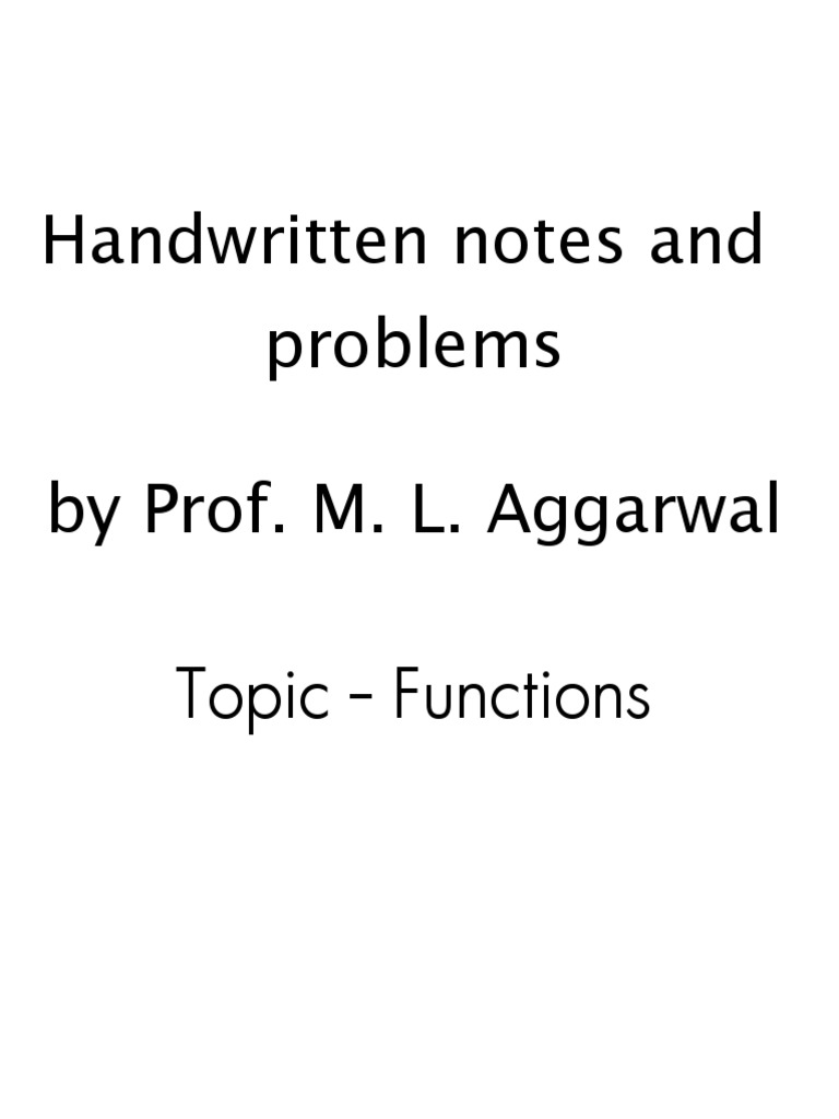 Handwritten Notes on Functions: Definitions, Properties, and Examples | PDF