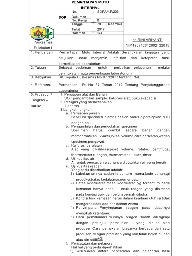 Sop Pmi Dan Pme | PDF