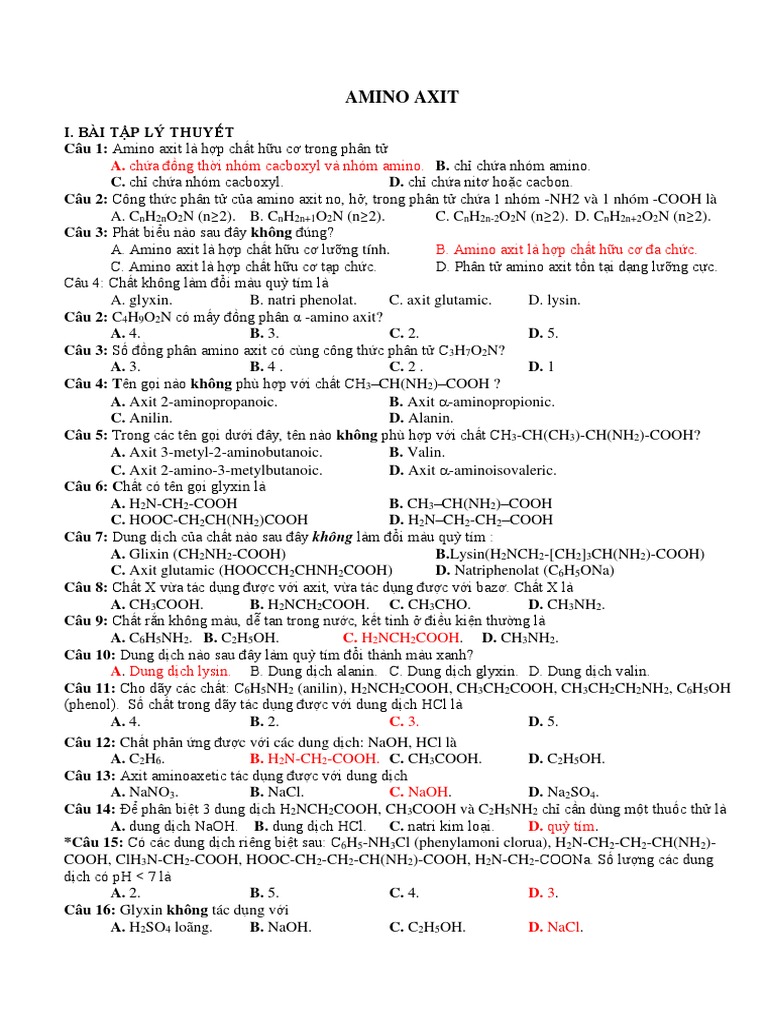 AMINO AXIT Peptit Protein | PDF