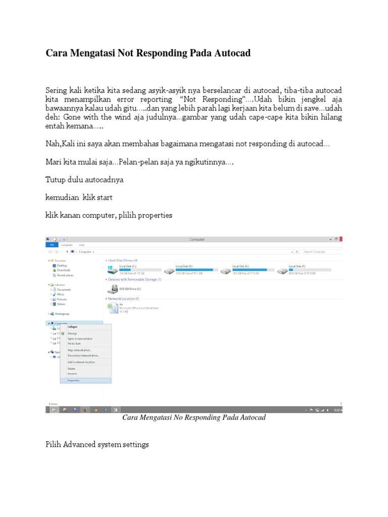 Mengatasi Masalah Not Responding Autocad | PDF