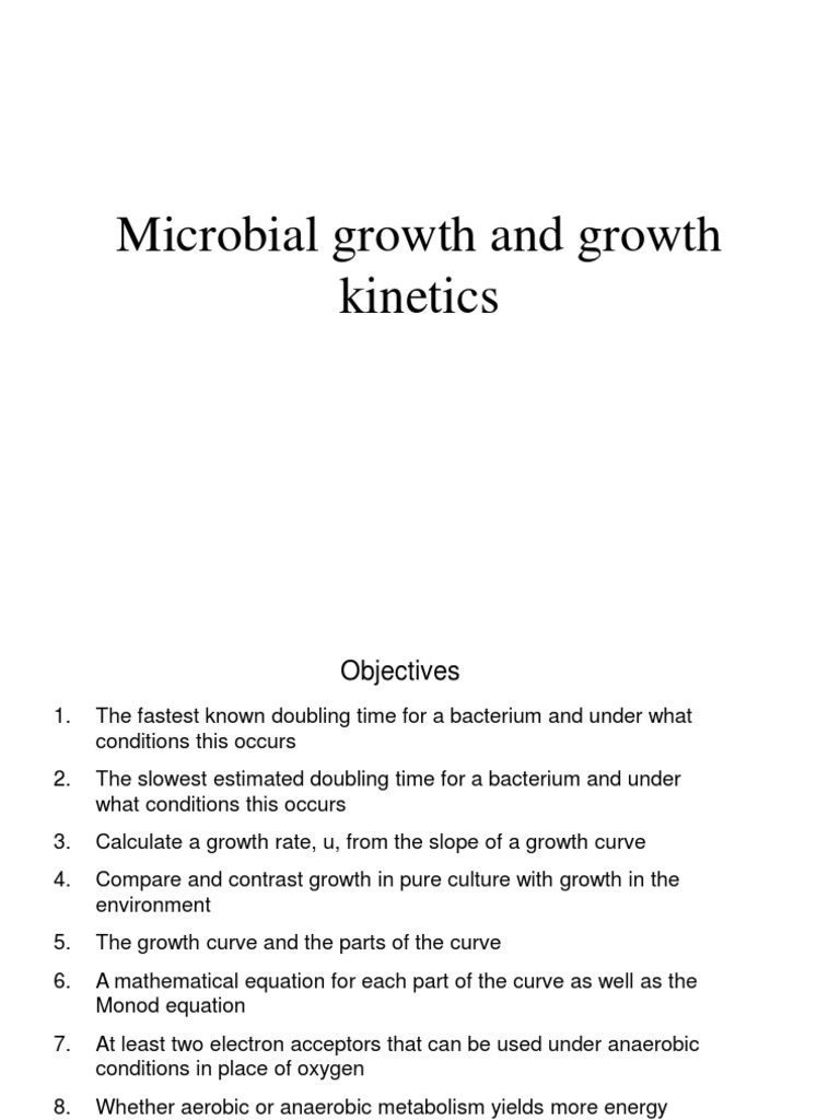 Microbial Growth and Its Kinetics | PDF | Redox | Chemistry