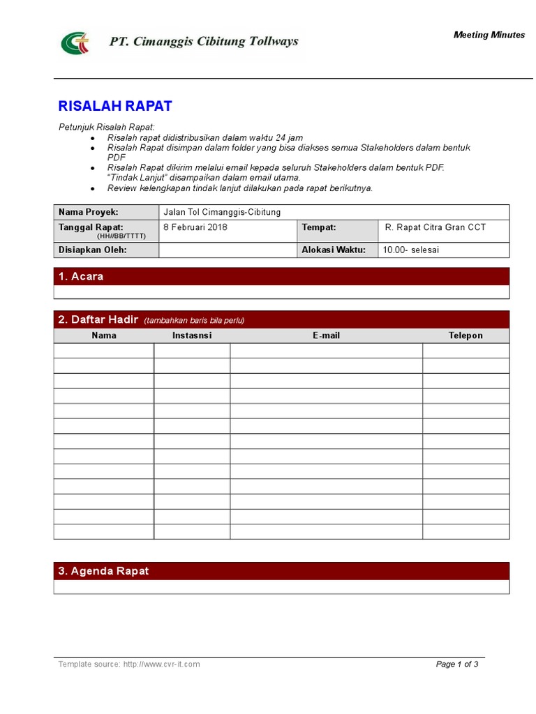 Draft Notulen Rapat Sutet | PDF