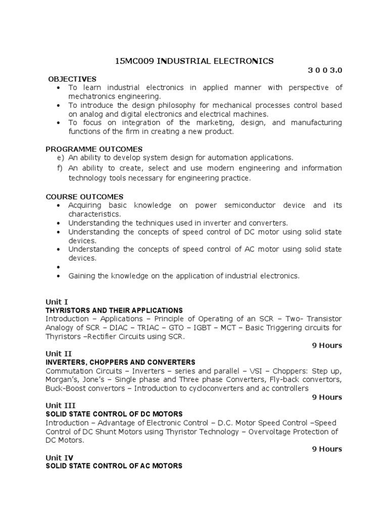Industrial Electronics | PDF | Power Electronics | Electronics