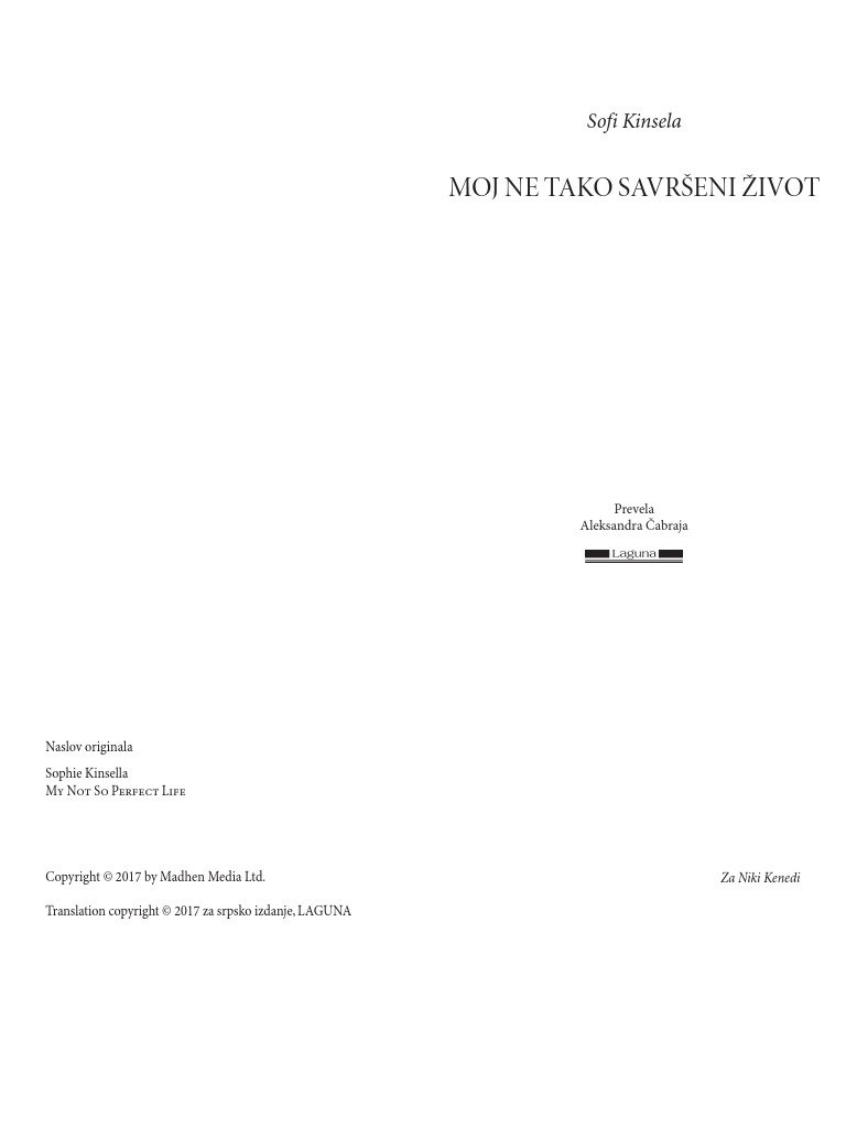 Moj Ne Tako Savrseni Zivot I DIO | PDF