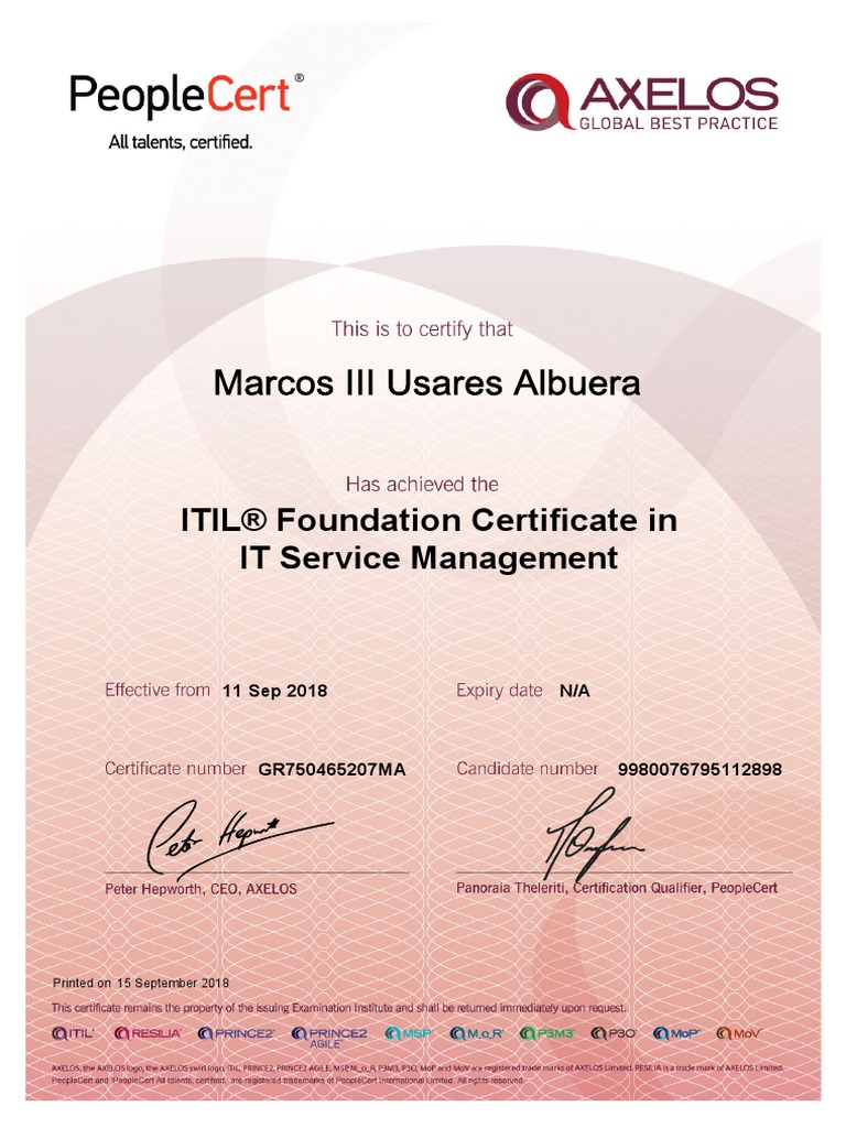 ITIL 2011 Foundation Certification | PDF