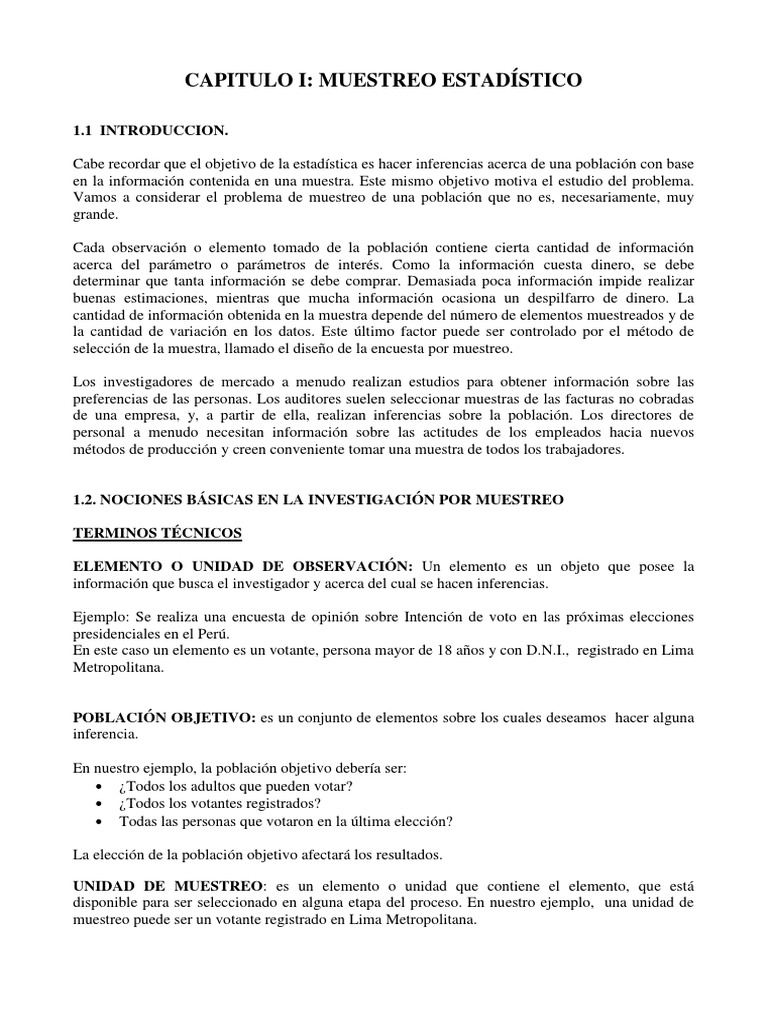 Muestreo Aleatorio Simple | PDF | Muestreo (Estadísticas) | Estimador