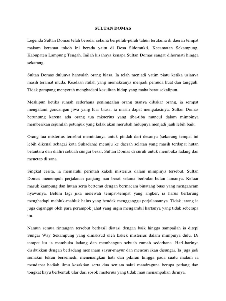 Sultan Domas | PDF
