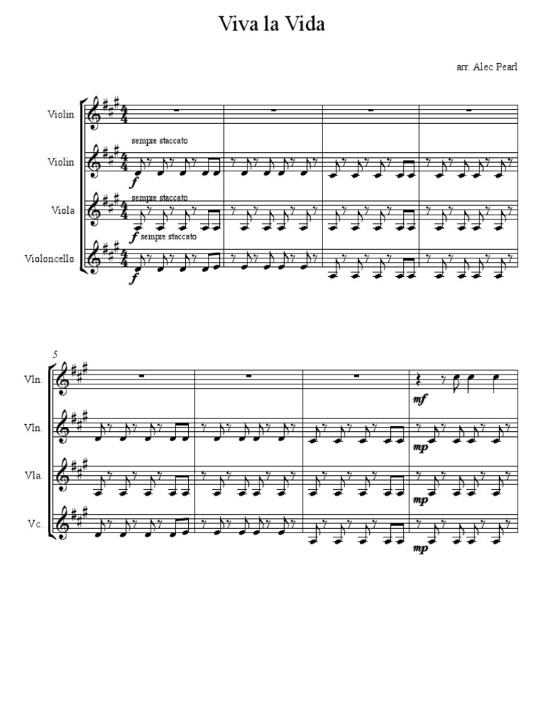 Viva La Vida 3 Violines + Instrumento Solo | PDF | Baroque Music ...