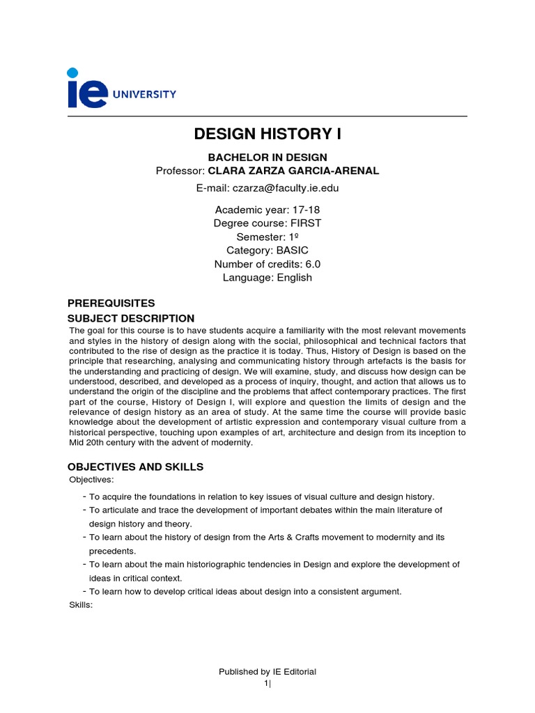 Design History | PDF | Design | Lecture