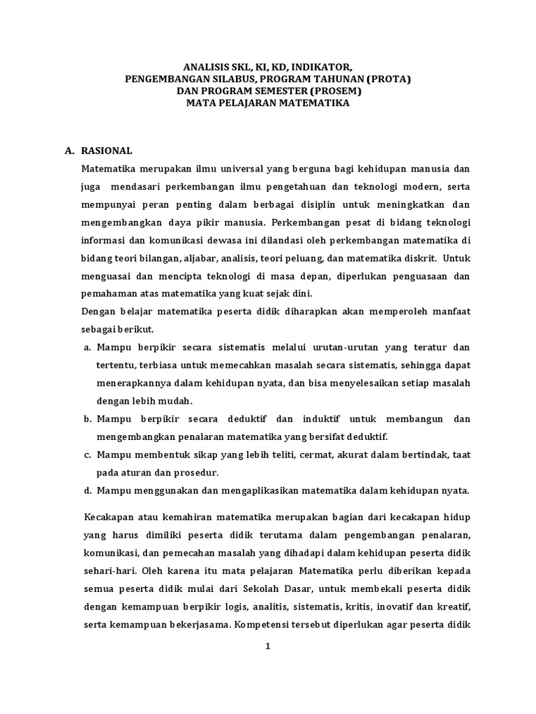 Contoh Format RKT SD | PDF