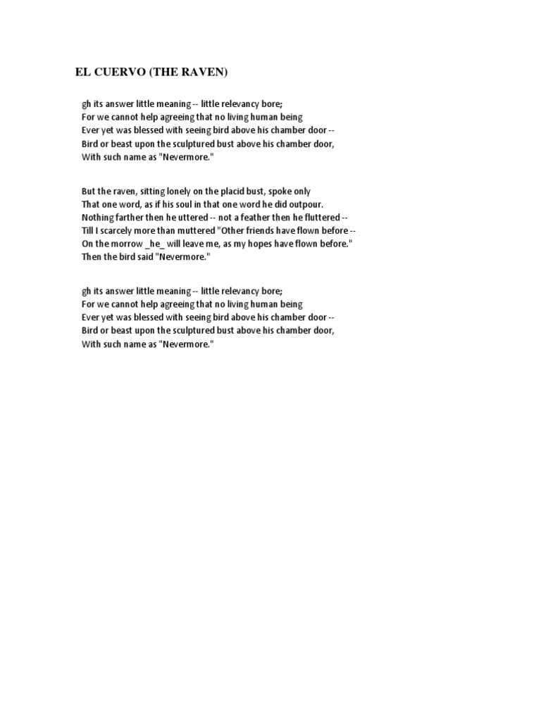 El Cuervo Pdf