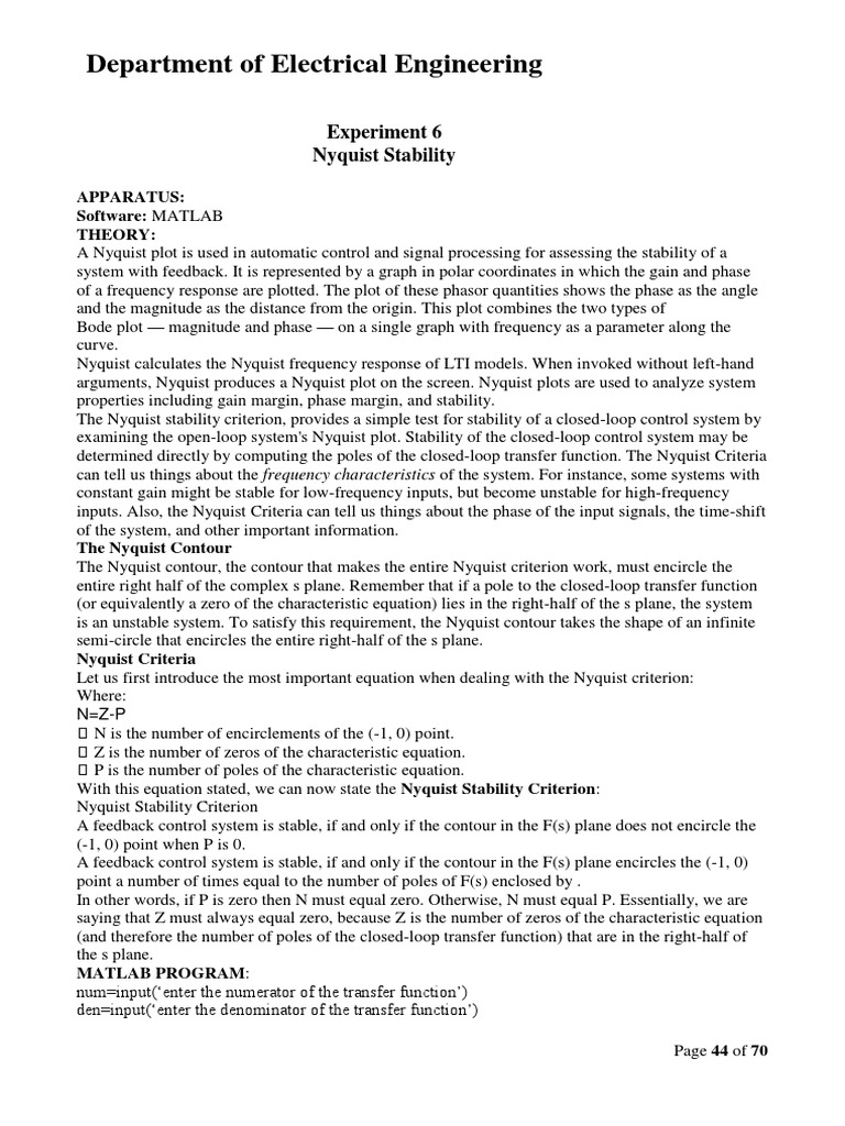 Control Engineering Lab Manual Part 2 | PDF | Control Theory | Systems ...