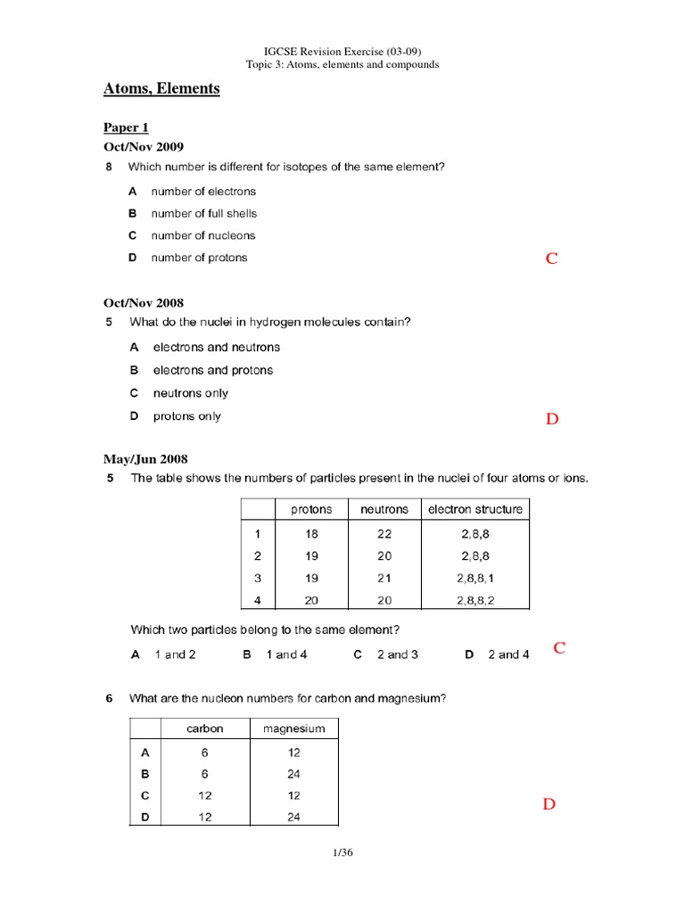 All Main Assessment Atomic Structure Assessment With Answers PDF | PDF ...