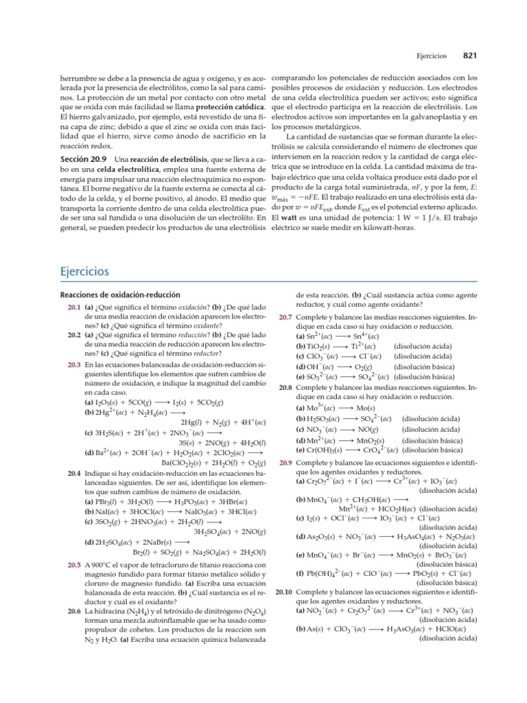 Balanceo Ecuaciones Redox | PDF | Redox | Electrodo