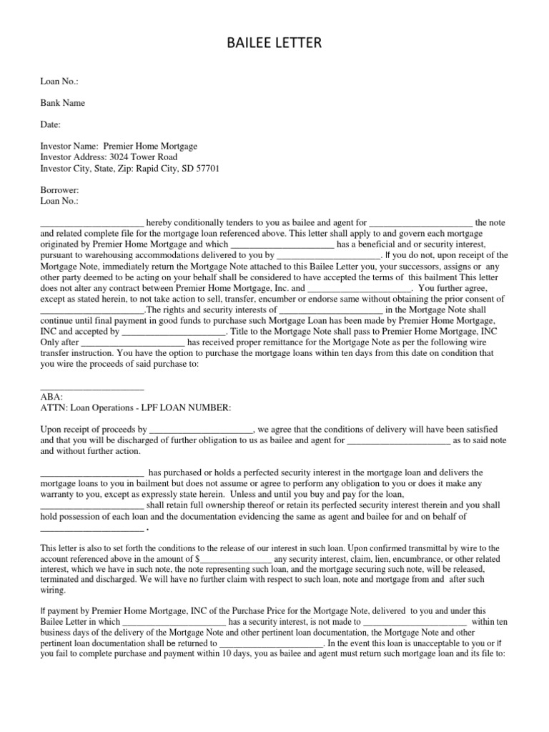 Bailee_letter.pdf | Promissory Note | Loans