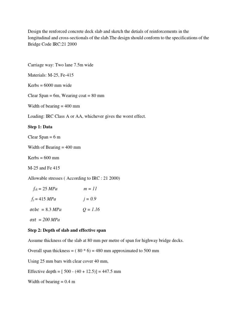 Reinforced Concrete Bridge Deck Slab Design: Detailing of Longitudinal ...