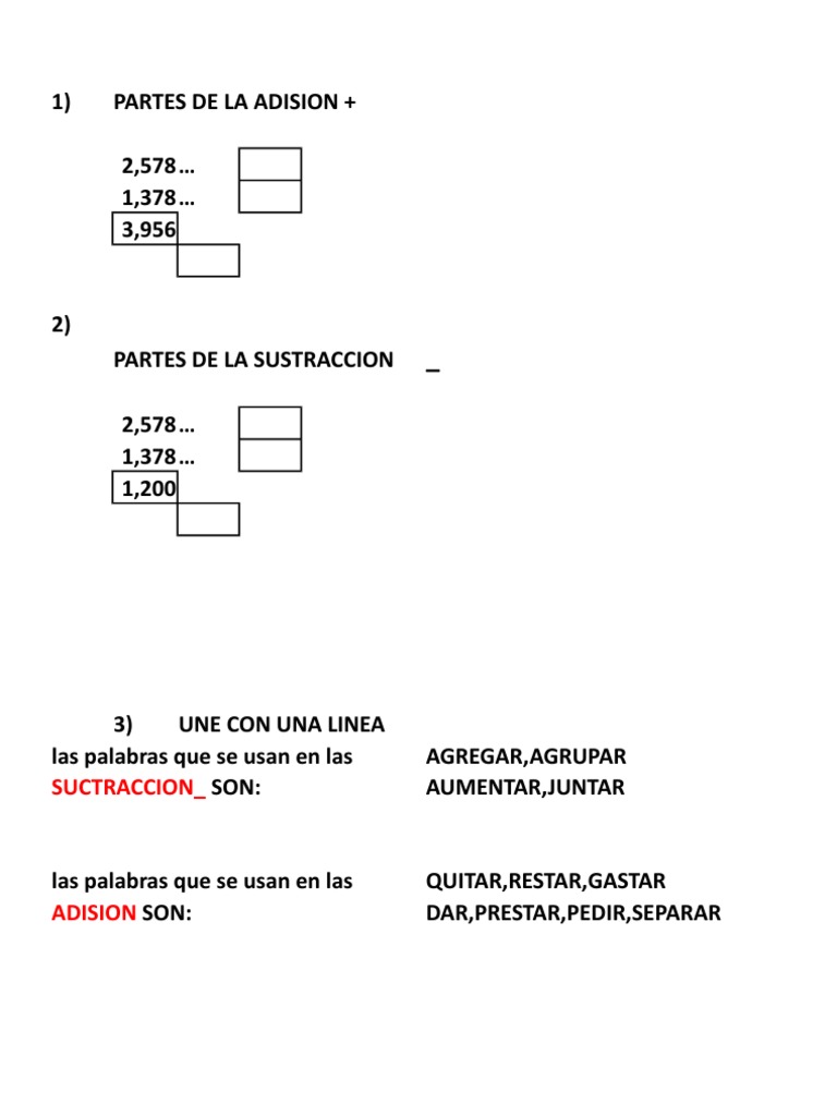 Partes de La Suma | PDF