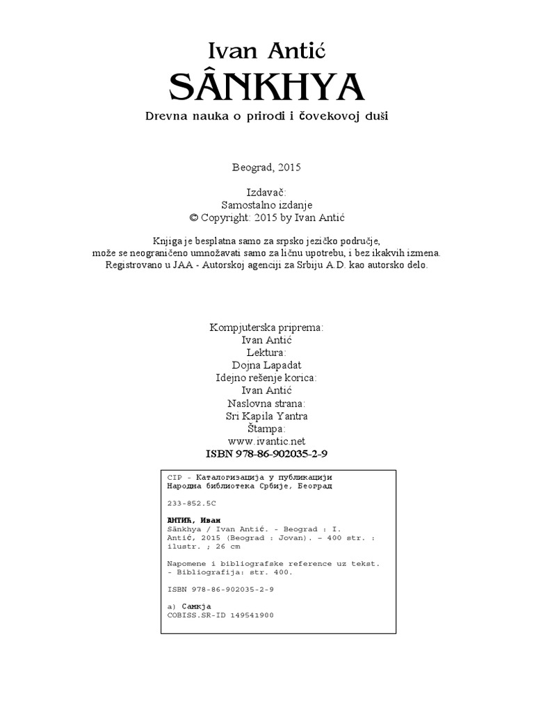 Sankhya Ivan Antic PDF | PDF