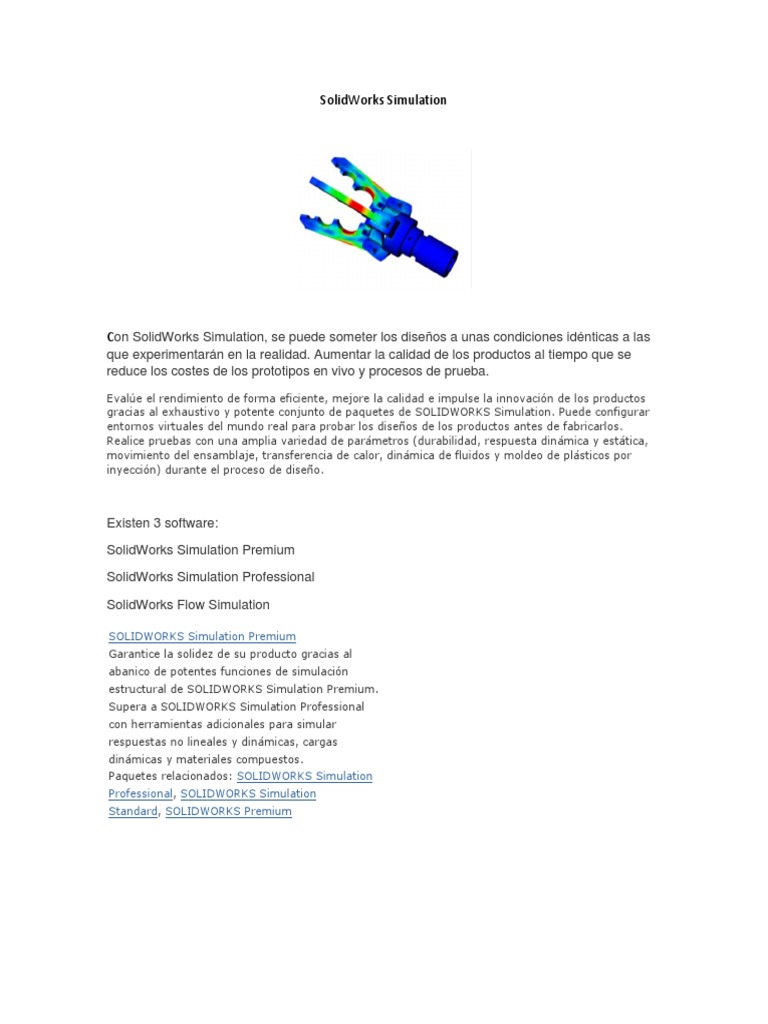 SolidWorks Simulation | PDF | Software | Design