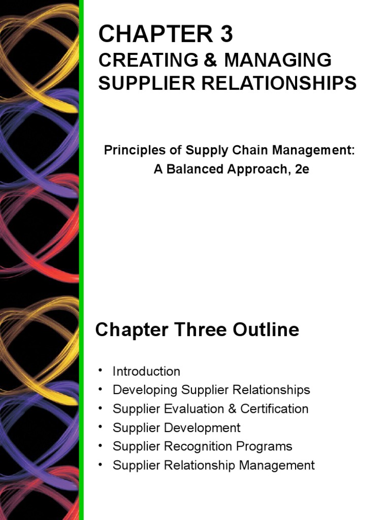 Creating & Managing Supplier Relationships: Principles of Supply Chain ...