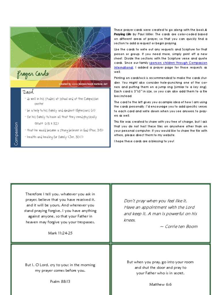 Prayer Cards | PDF | Repentance | Prayer
