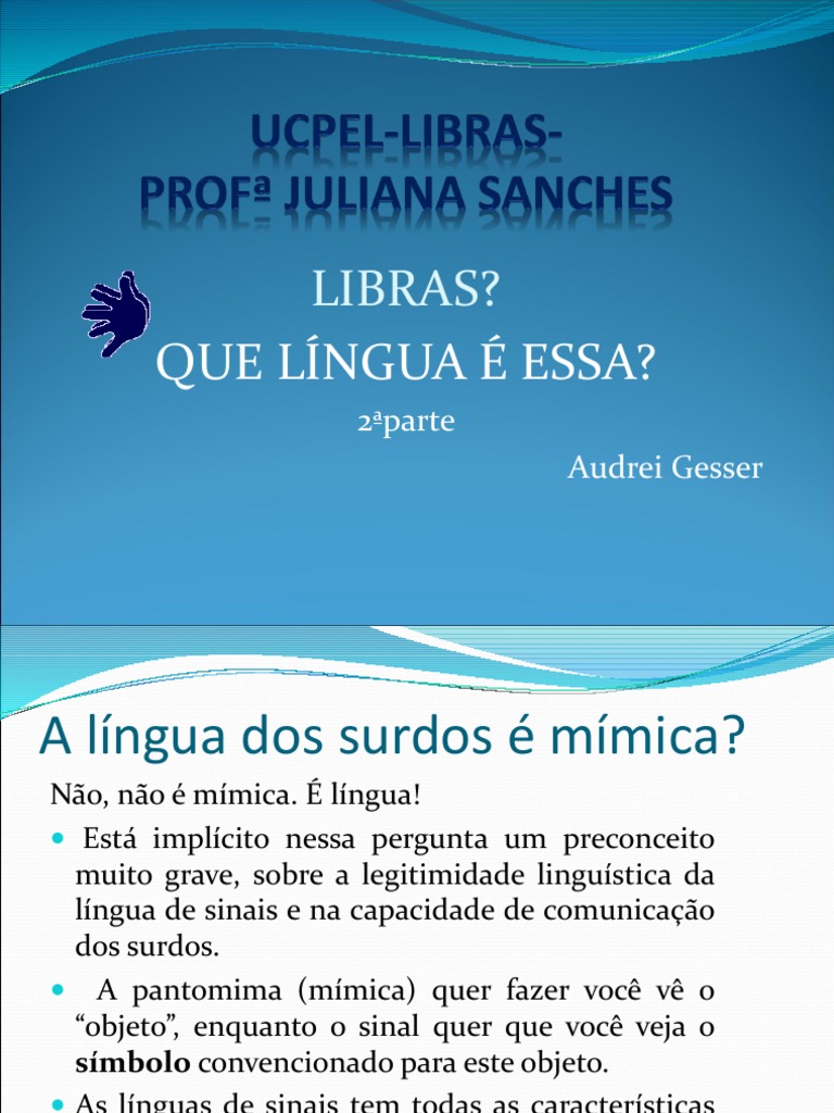 Libras Capítulo 1 Parte2 | PDF | Lenguaje de señas | Lenguaje natural