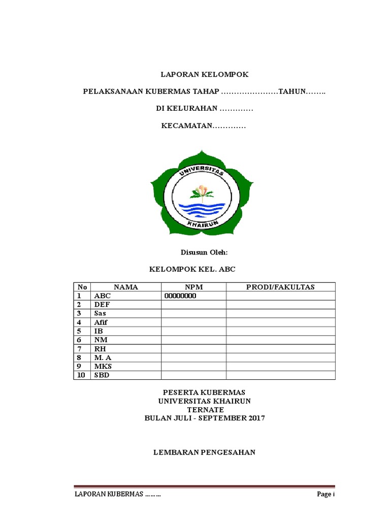 Contoh - Laporan Kelompok Kubermas | PDF