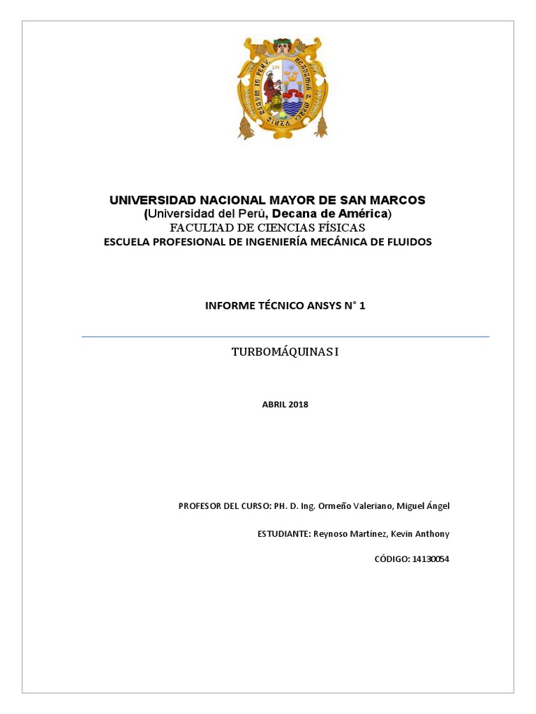 Informe Ansys1 - Kevin Reynoso | PDF | Simulación | Informática y ...