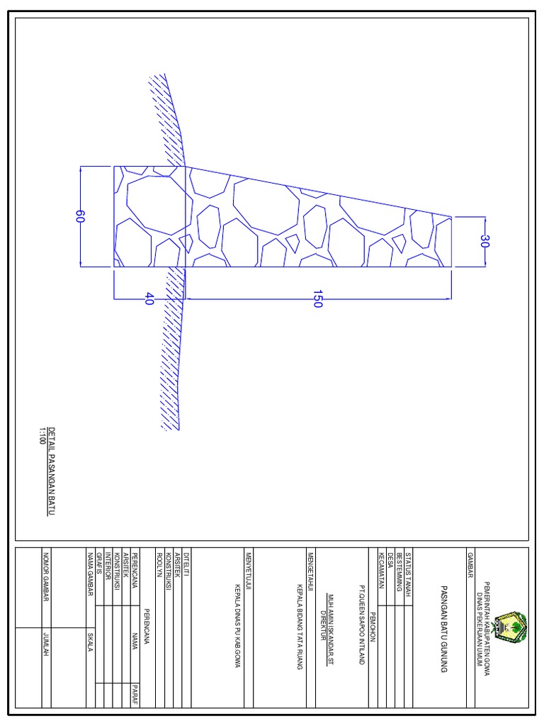 Desain Talud dan Detail Pasangan Batu | PDF