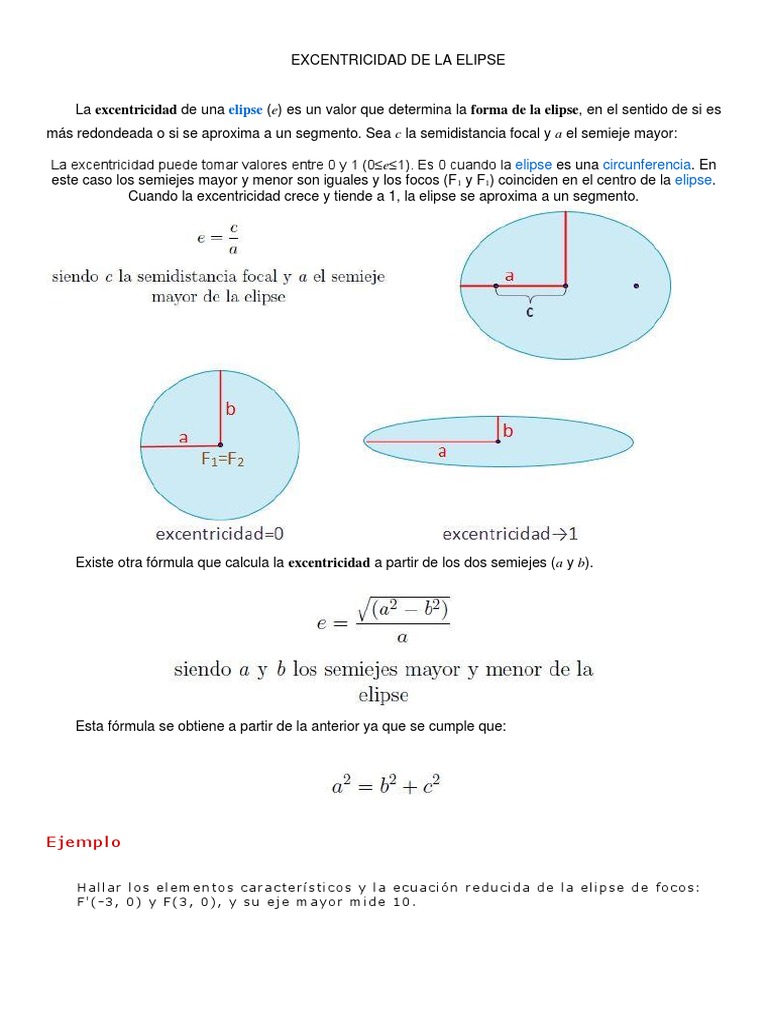 Excentricidad de La Elipse | PDF | Métodos y materiales de enseñanza
