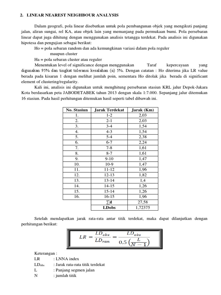 Model Linear Nearest Neighbour Analysis | PDF