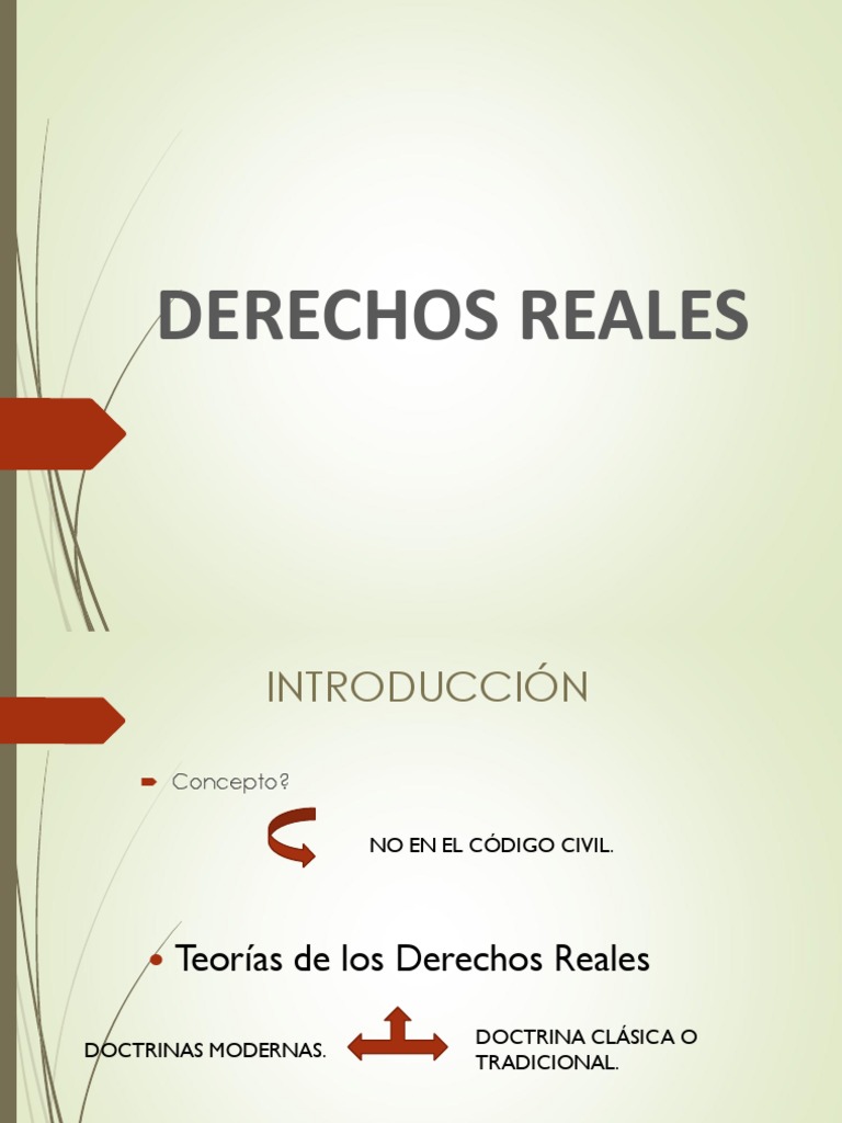 Derechos reales: conceptos, teorías y clasificaciones | PDF | Bienes ...