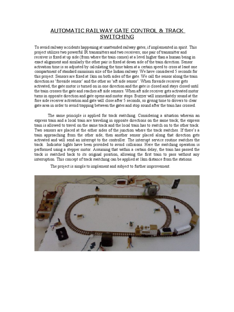 Automatic Railway Gate Control | PDF | Electronic Circuits | Electrical ...