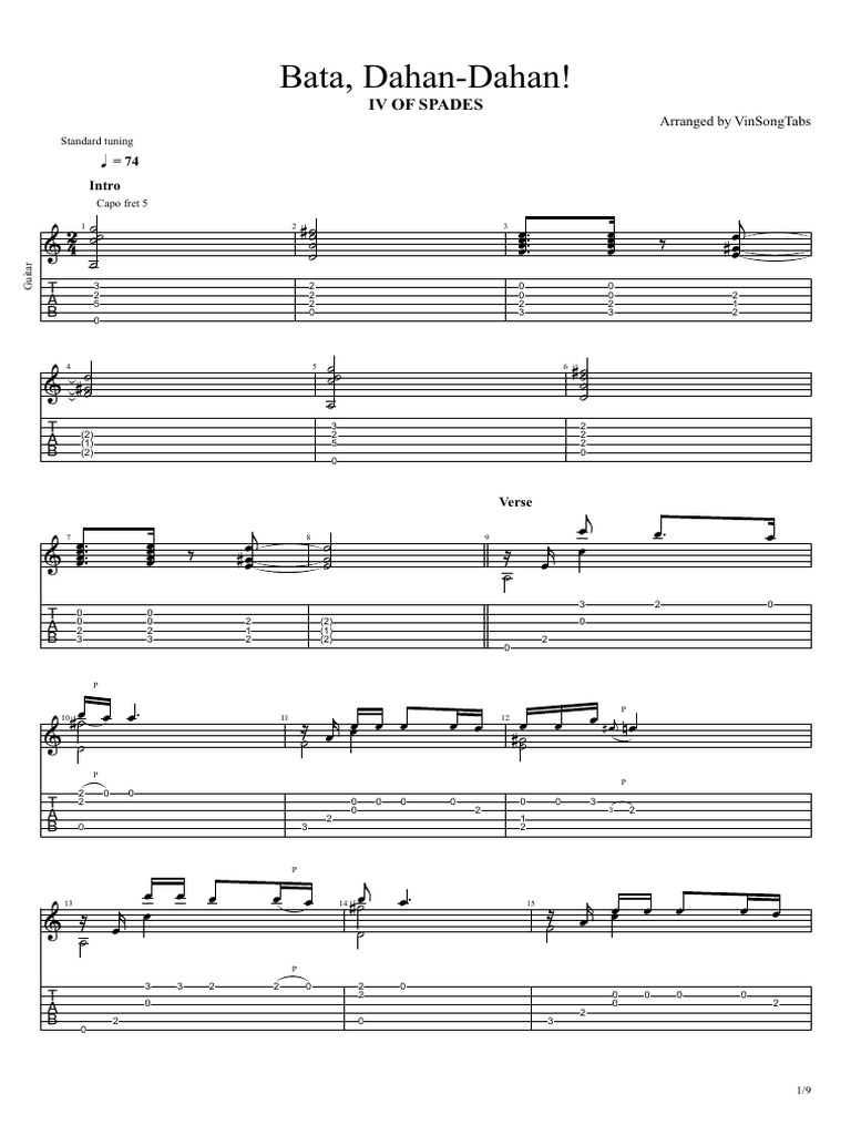 Bata, Dahan-Dahan! - IV of Spades | PDF | Guitar Family Instruments ...