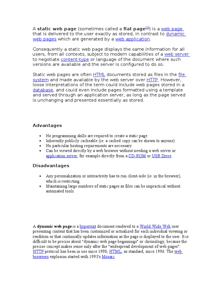 A Static Web Page | PDF | Dynamic Web Page | Web Page