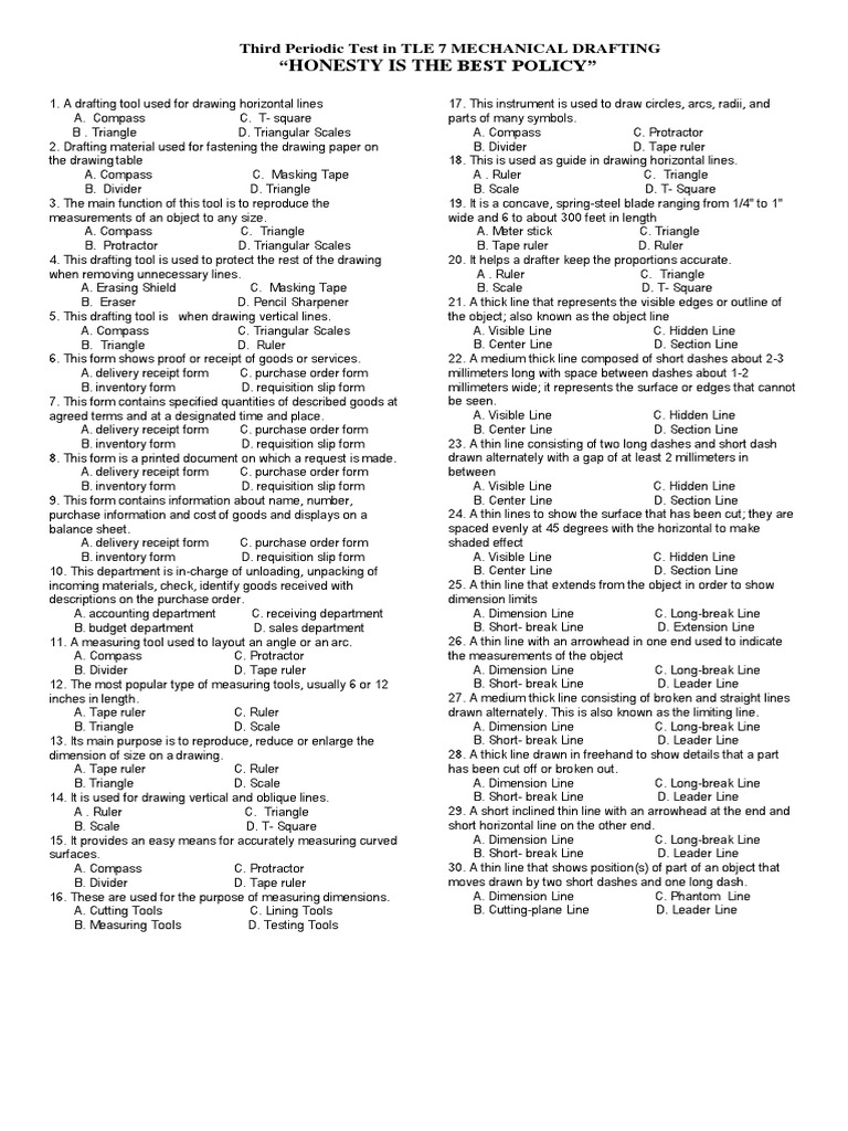Mechanical Drafting Periodical | PDF | Drawing | Line (Geometry)