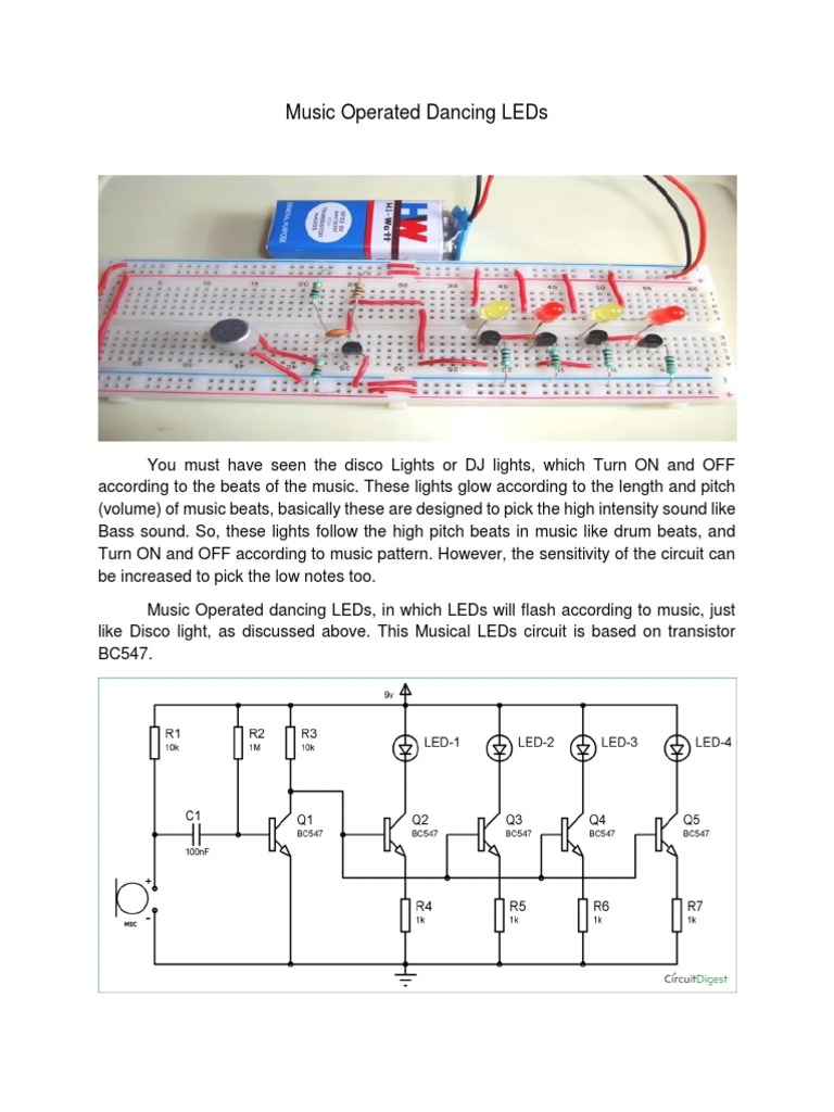 Music Operated Dancing LEDs: A Circuit Design for LEDs that Flash ...