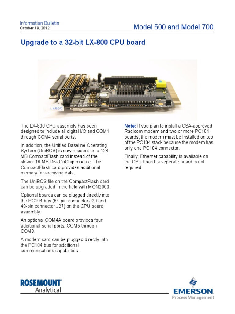 Upgrade to 32-bit LX-800 CPU Board | PDF | Electrical Connector ...