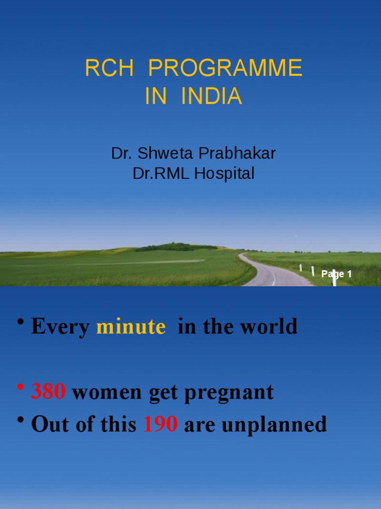 RCH Programme in India: Dr. Shweta Prabhakar DR - RML Hospital | PDF ...
