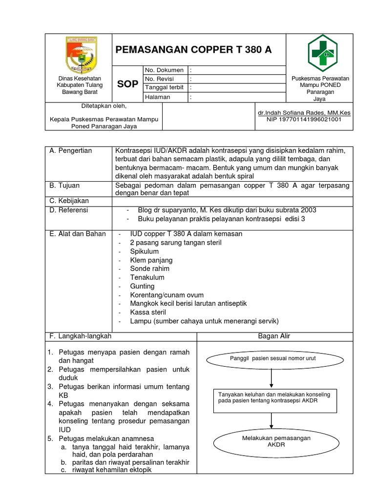 SOP Pemasangan AKDR | PDF